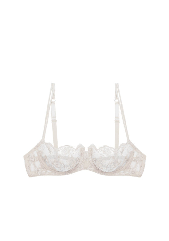 Loulou Balconette Bra - Elegant White Support and Style